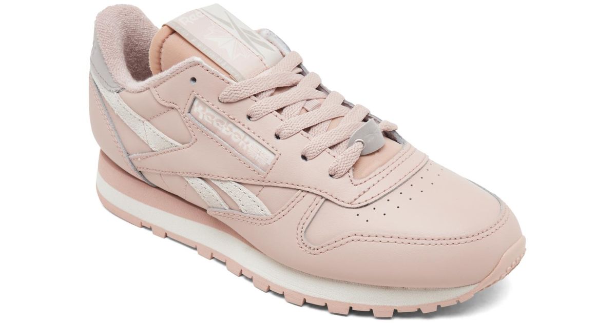 Reebok Classic Leather Casual Sneakers From Finish Line in Pink | Lyst