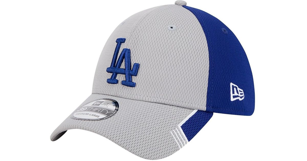KTZ Gray/royal Los Angeles Dodgers Visor Trim 39thirty Flex Hat in Blue ...