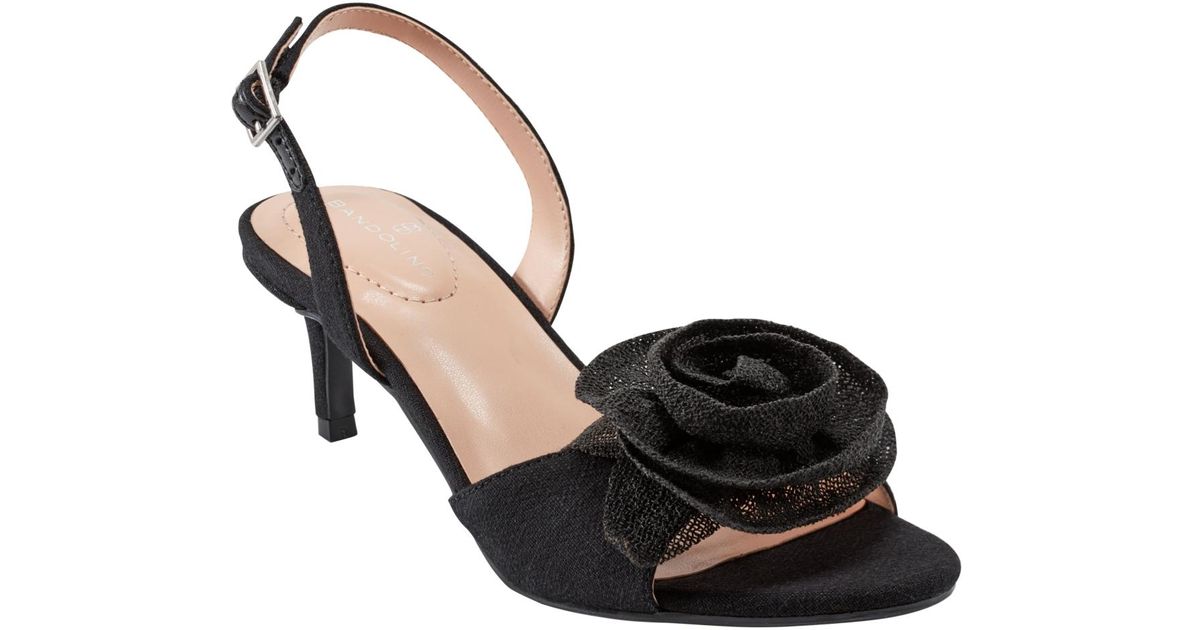 Bandolino Marette Rosette Halter Dress Sandals in Black | Lyst