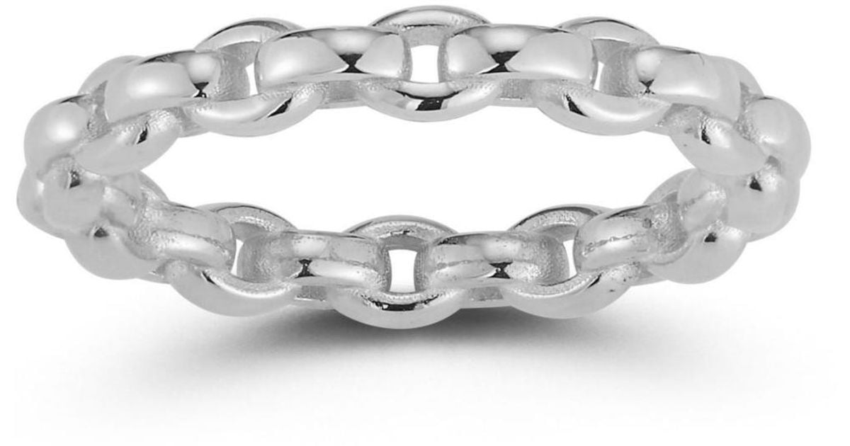 Rachel Zoe 14k Gold Plated Sterling Link Band Ring in White | Lyst