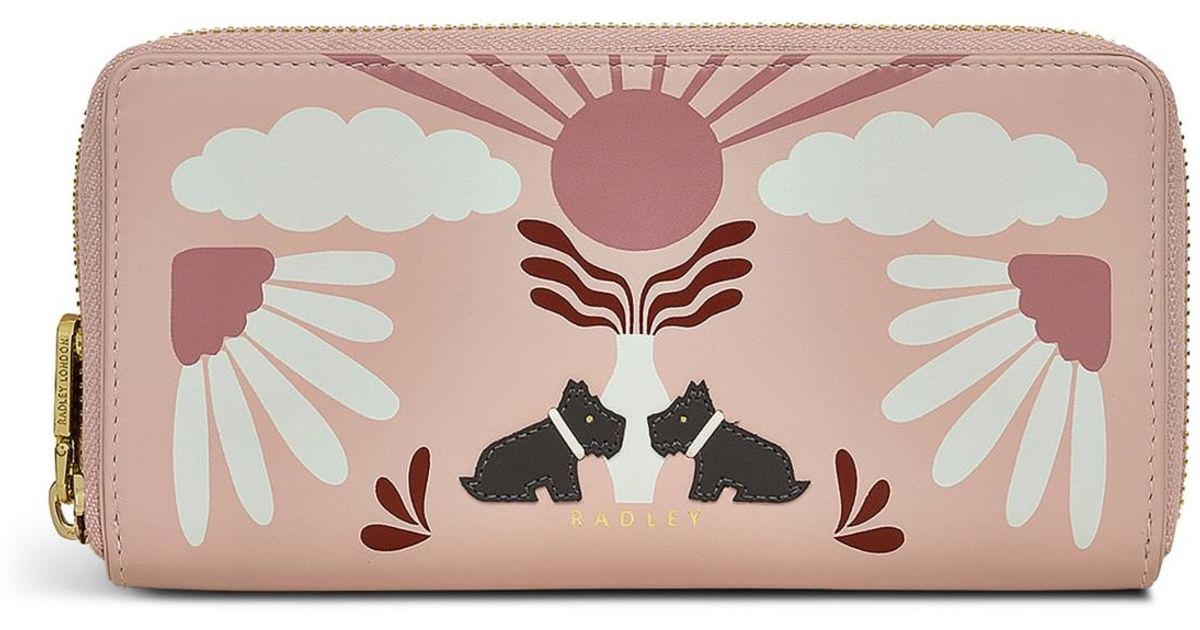 Radley Rising Sun Zip Around Wallet in Pink | Lyst