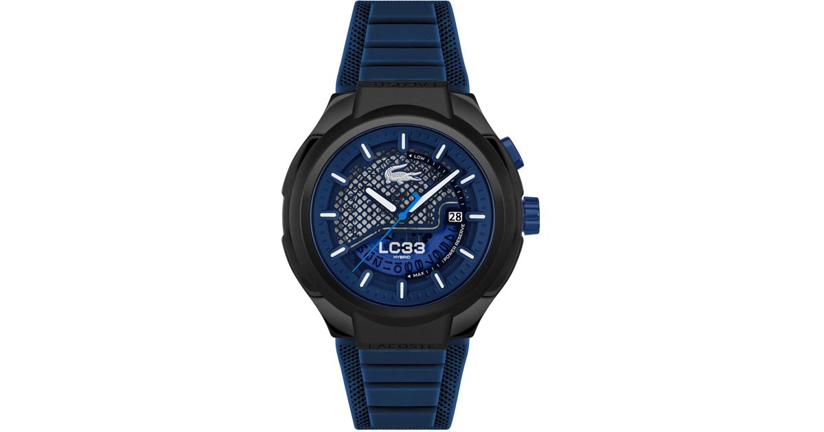 Lacoste Lc33 Mech Hybrid Automatic Silicone Strap Watch in Blue for Men ...
