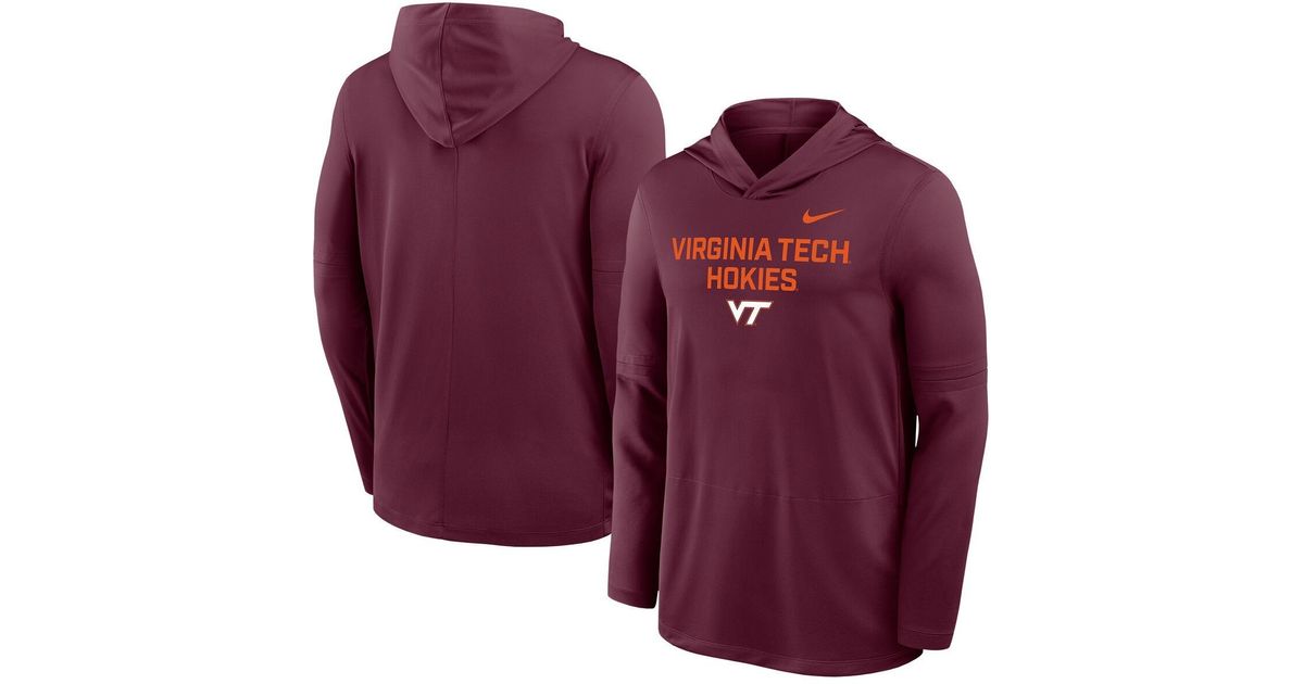 Nike Virginia Tech Hokies 2025 Sideline Dri-fit Long Sleeve Hoodie T ...