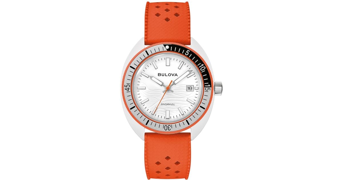 Bulova Snorkel Hnbr Rubber Strap Watch 41mm in Gray for Men | Lyst