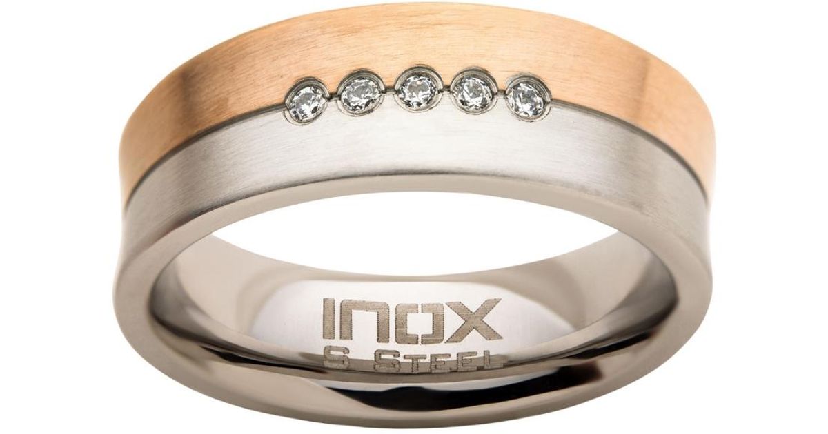 NOX Steel Plated 5 Piece Clear Diamond Ring in White for Men | Lyst