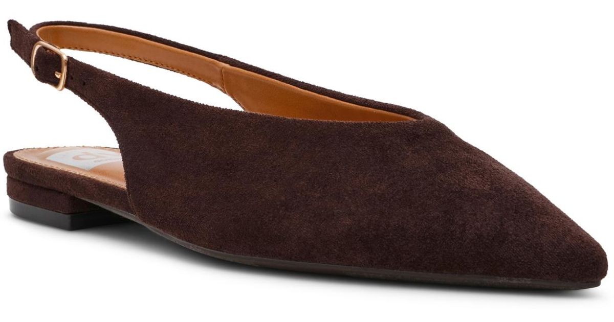 Dolce Vita Empress Pointed Toe Slingback Flat Mules in Brown | Lyst