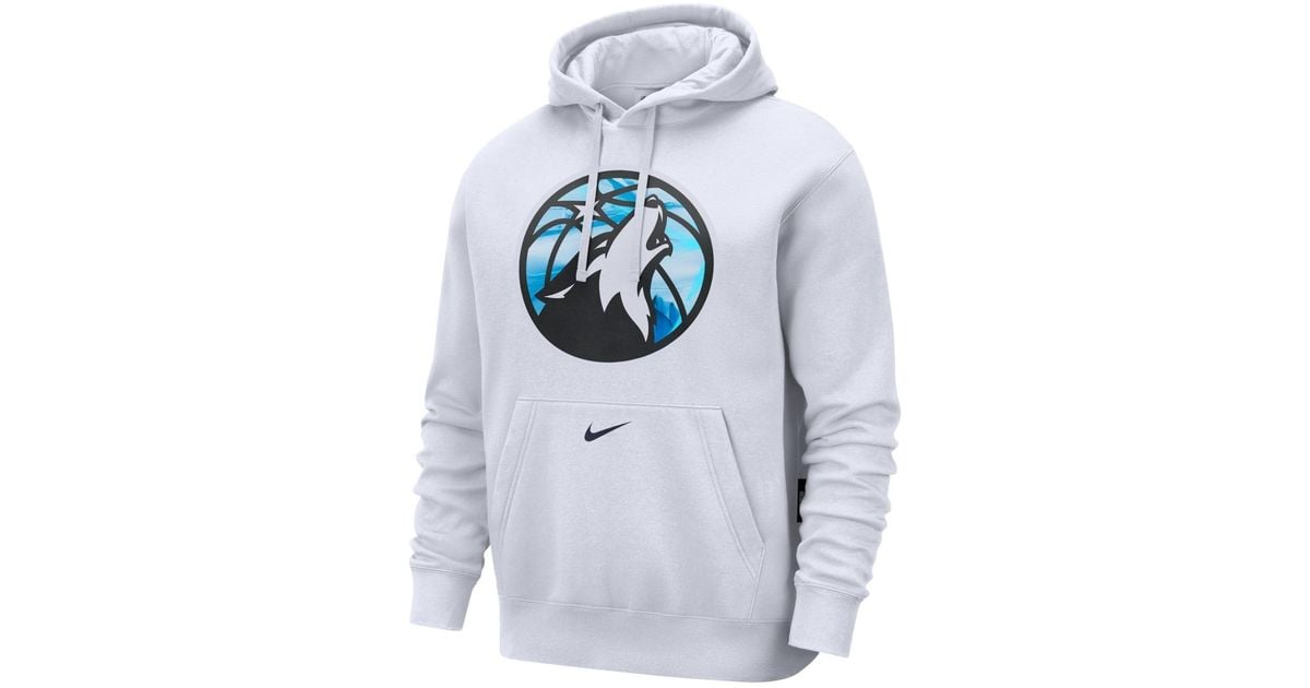 Nike Minnesota Timberwolves 2024/25 City Edition Essential Club Pullover Hoodie in Gray for Men ...