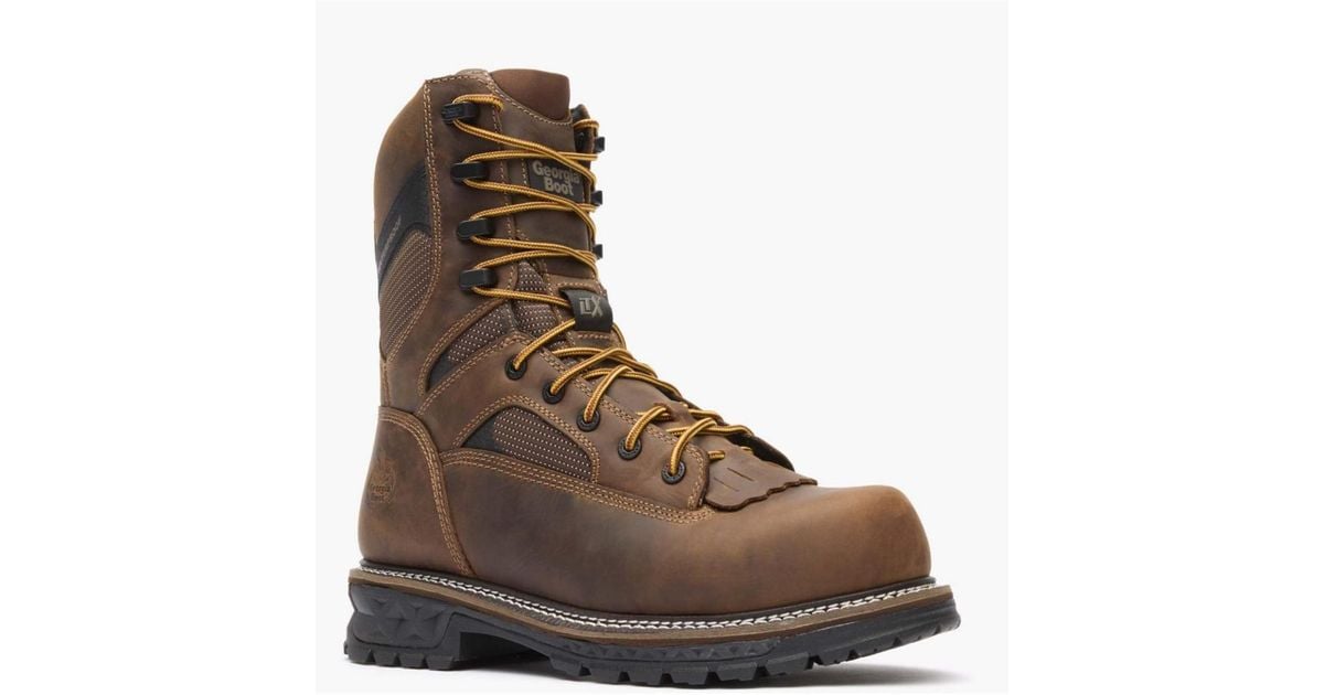 Georgia Boot Ltx Logger 9" Composite Toe Waterproof Work Boot in Brown ...