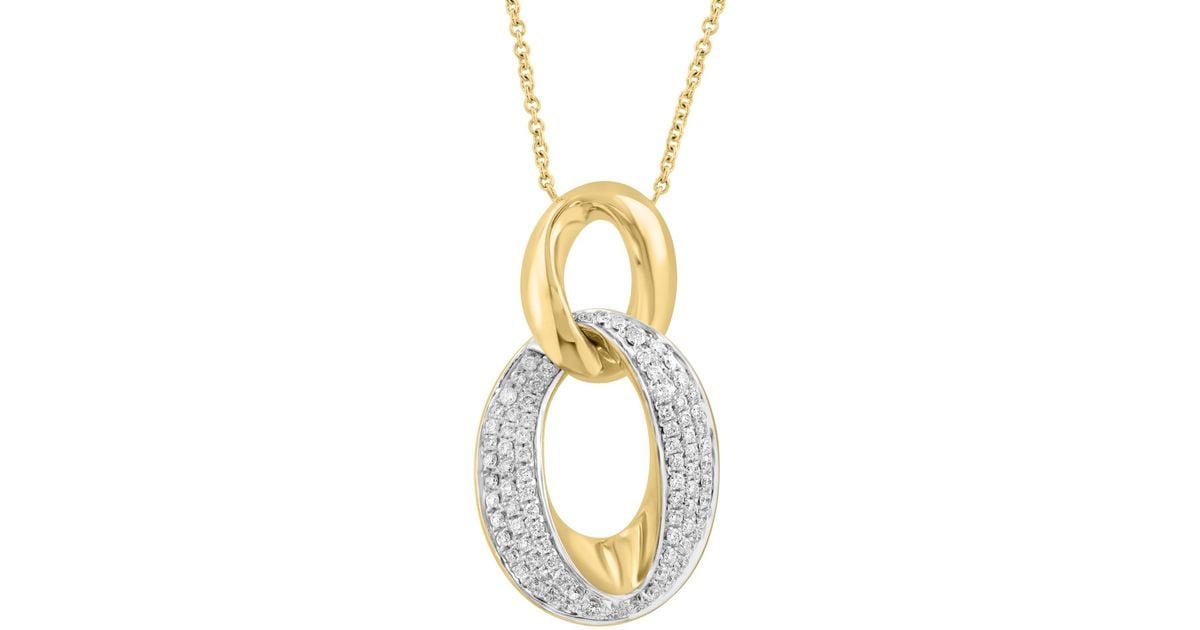 Effy Effy Diamond Interlocking Loop Pendant Necklace (1/2 Ct. T.w. in ...