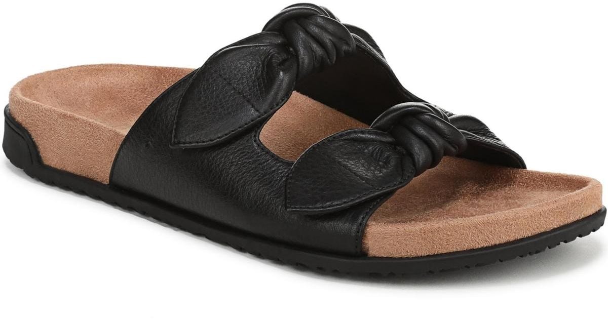 Vionic Elara Slide Sandals in Brown | Lyst