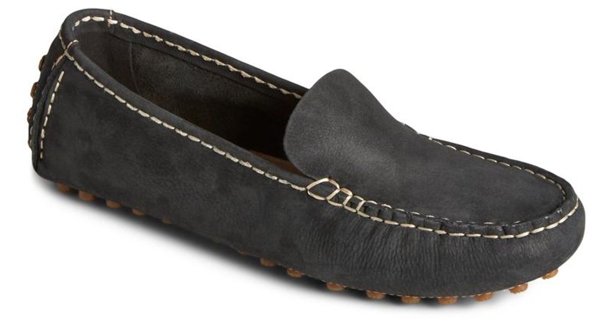 Sperry Top-Sider Port Driver Round Toe Flats in Black | Lyst