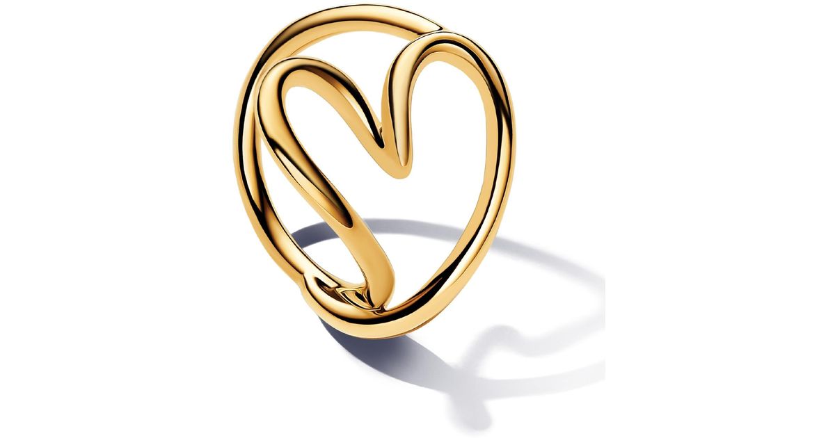 PANDORA Shaped Heart Ring in Metallic | Lyst