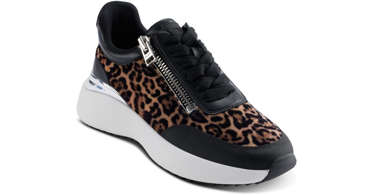 DKNY Zacata Zip Sneakers in Black | Lyst
