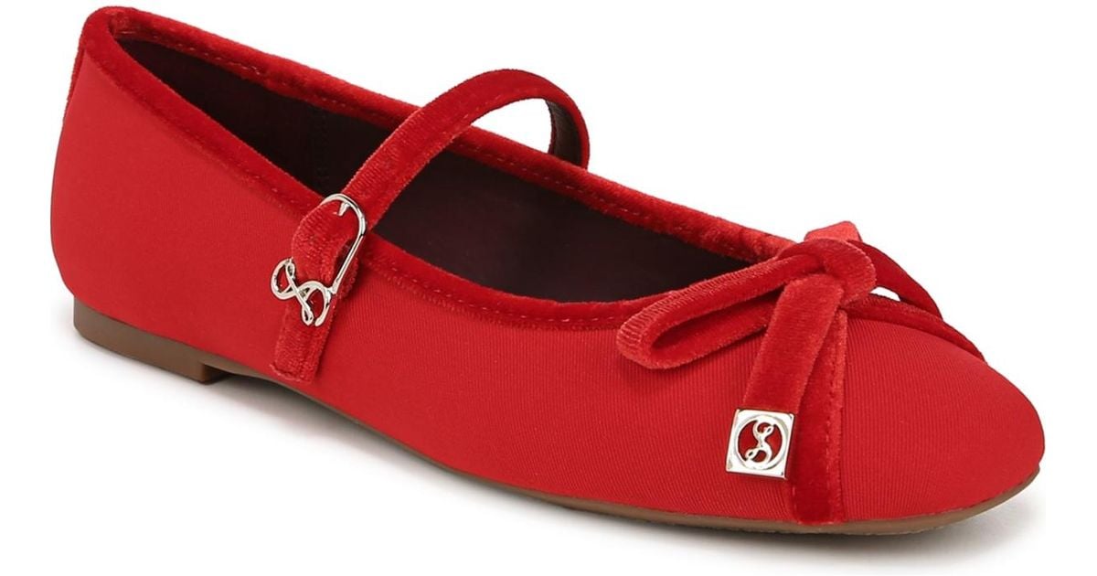 Sam & Libby Flora Mary Jane Ballet Flats in Red | Lyst
