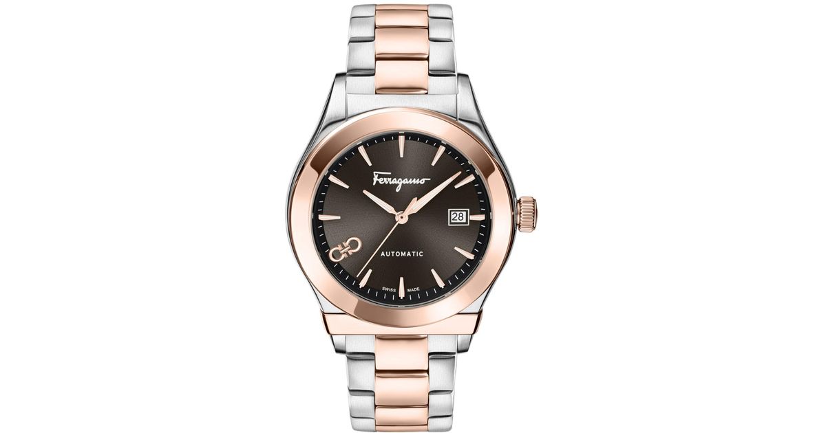 Ferragamo Swiss Automatic 1927 Two-tone Stainless Steel Bracelet Watch ...
