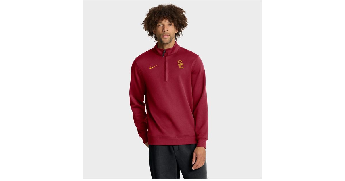 Nike Usc Trojans 2025 Coaches Premium Dri-fit Half-zip Pullover ...