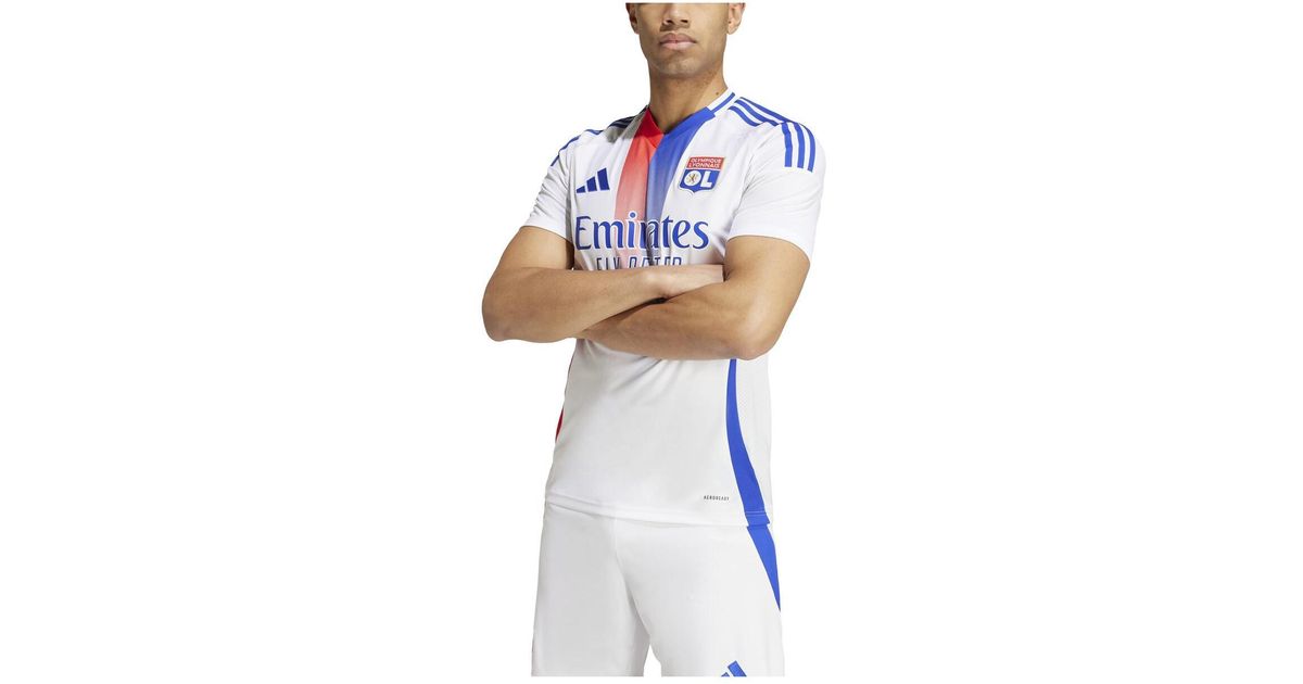 adidas Olympique Lyonnais 2024/25 Home Replica Jersey in White | Lyst