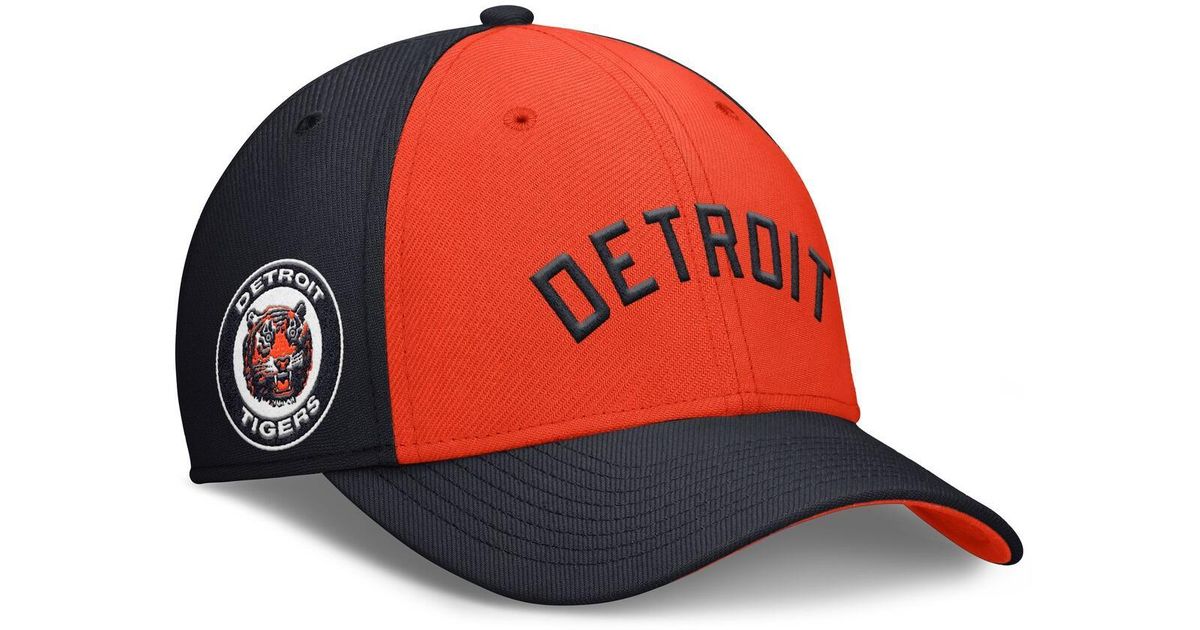Nike Navy/orange Detroit Tigers Rise Swoosh Performance Flex Hat in Red ...