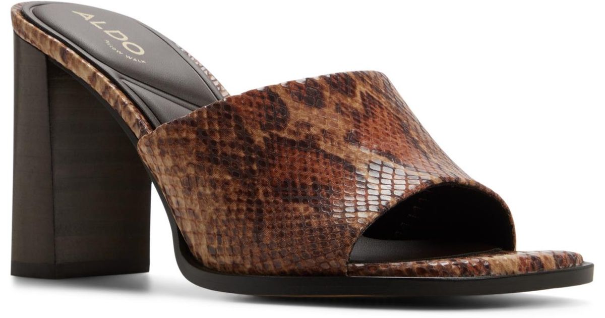 ALDO Re-sophia Block Heel Dress Sandals in Brown | Lyst