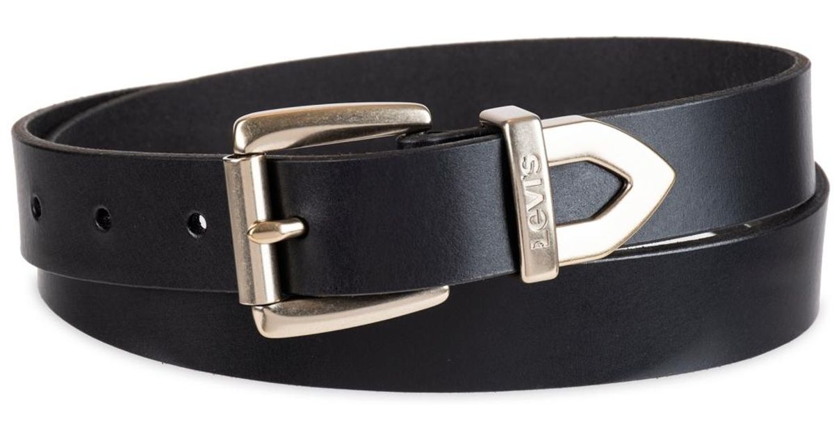 Levi's Western Metal Tip End Leather Belt in Black | Lyst