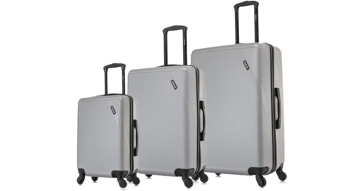 DUKAP Inusa Discovery Lightweight Hardside Spinner luggage Set in Gray ...