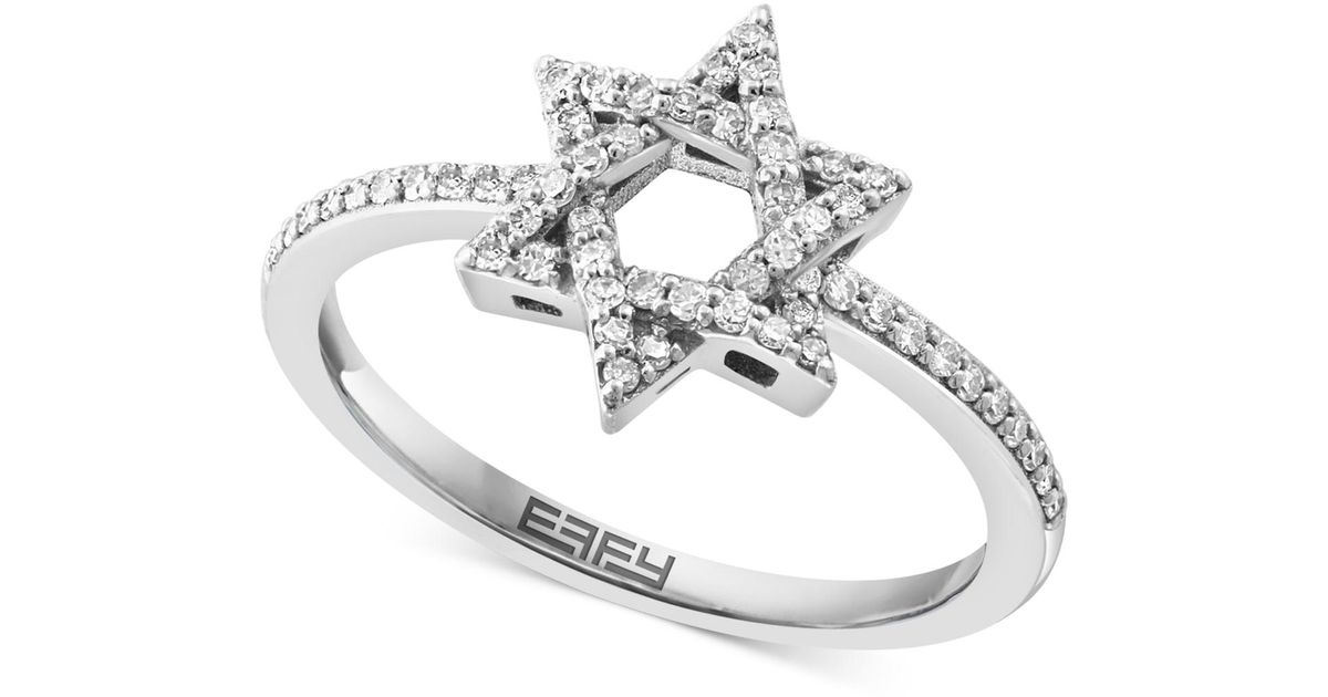 Effy Effy Diamond Star Of David Ring (1/4 Ct. T.w. in White | Lyst