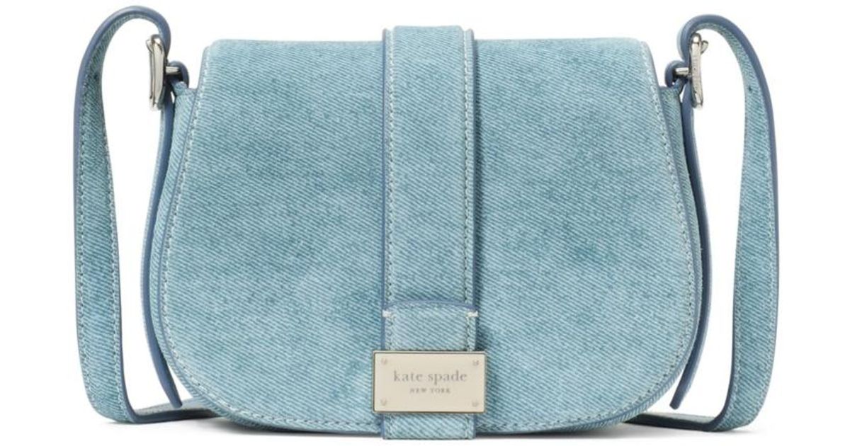 Kate Spade Nouveau Denim Mini Saddle Bag in Blue | Lyst