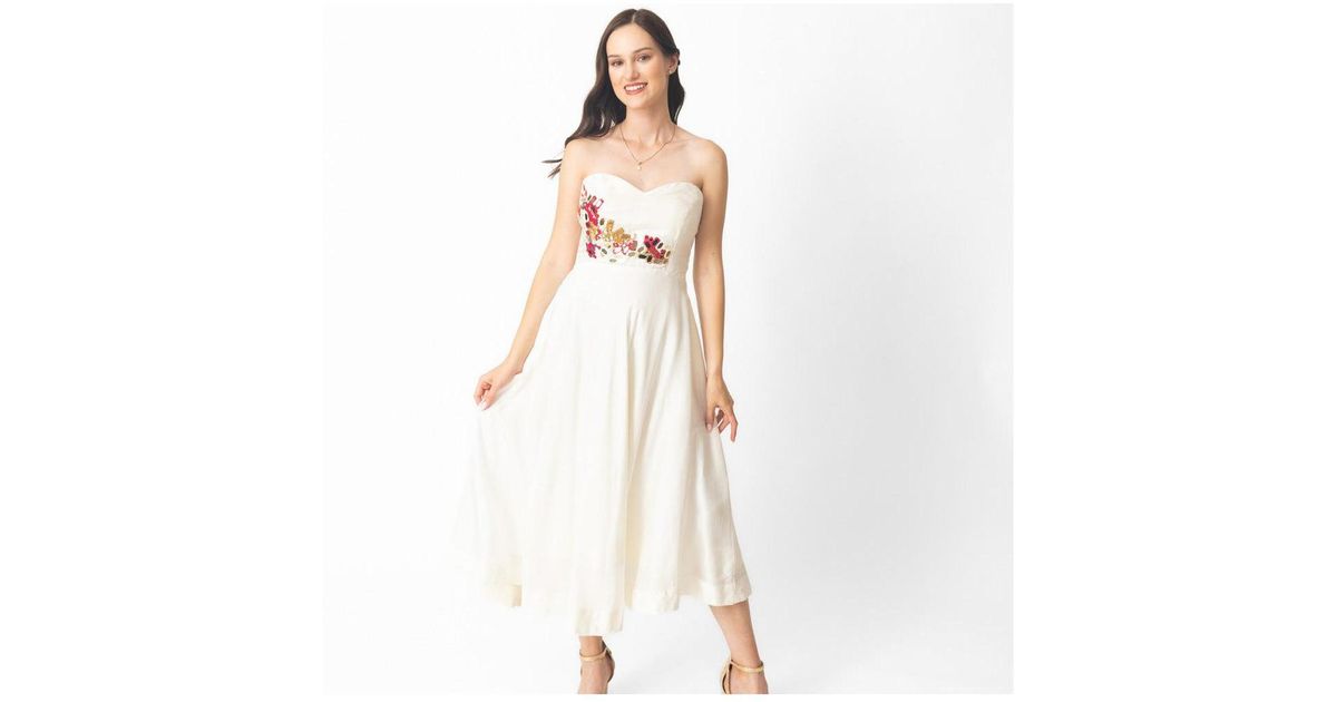 Ras Fit And Flare Midi Dress in White | Lyst