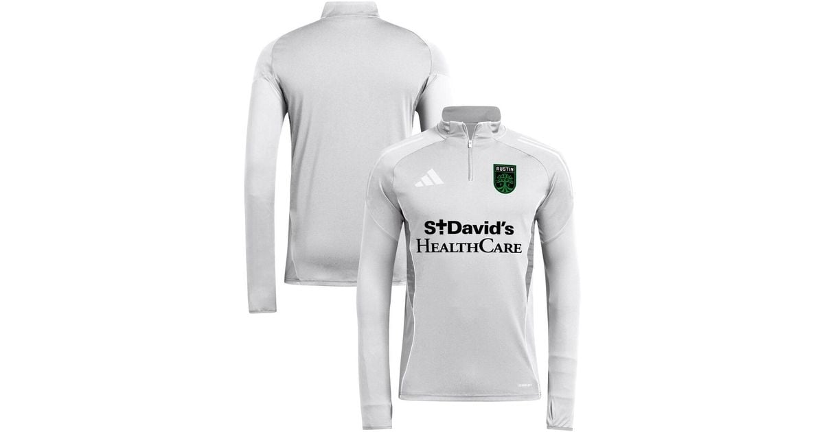 adidas Austin Fc 2025 Quarter-zip Long Sleeve Training Top in Gray for ...