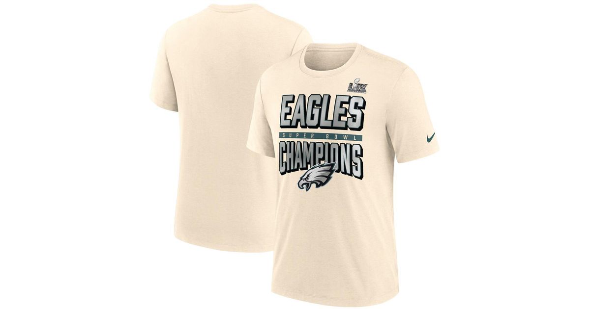 Nike Philadelphia Eagles Super Bowl Lix Champions Strong Slant Tri-blend T-shirt in White for ...