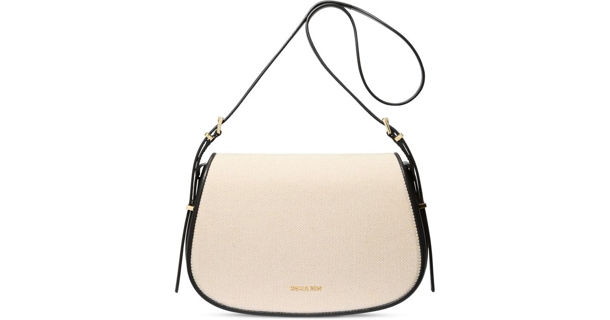 Michael Kors Michael Lydia Small Flap Messenger Bag in Natural | Lyst