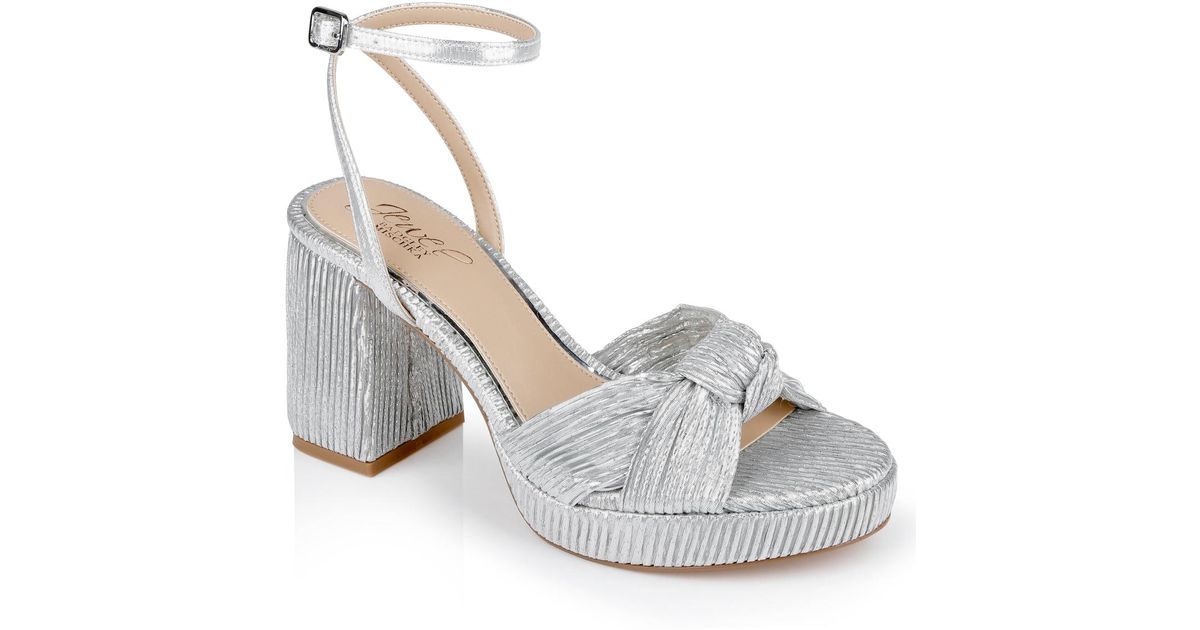 Badgley Mischka Tyler Platform Sandals in Metallic | Lyst