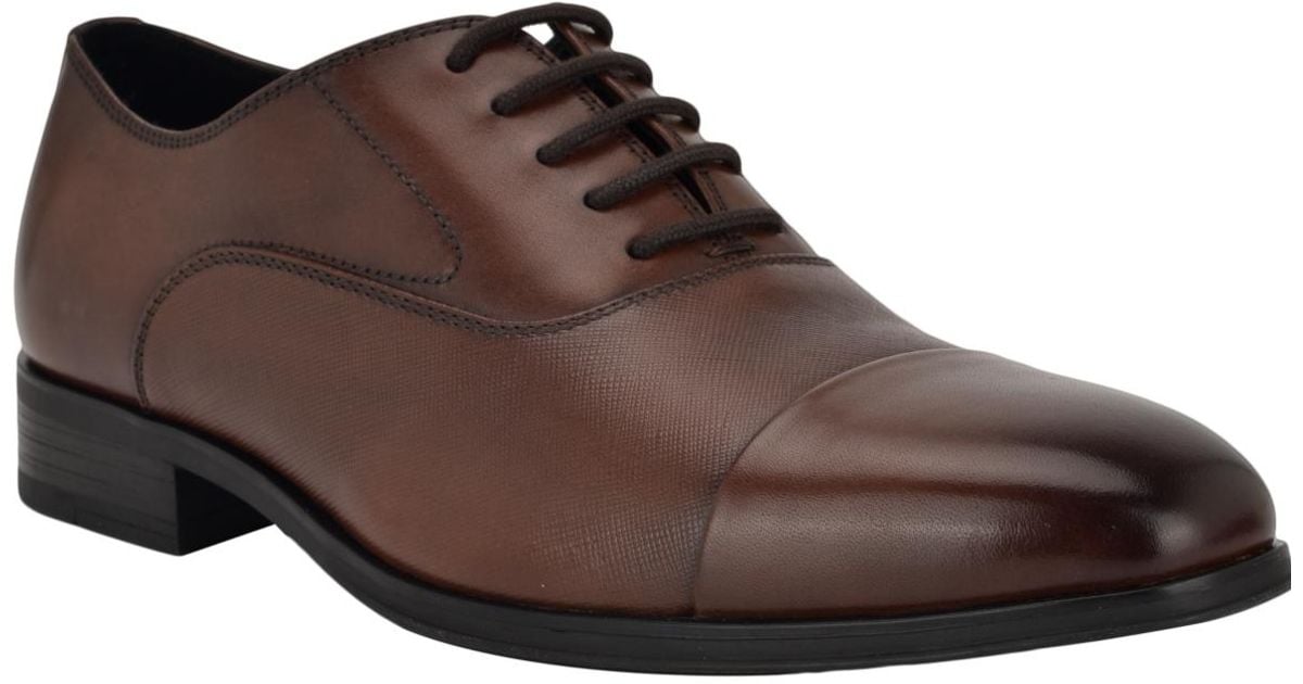 Calvin Klein Drew Lace-up Dress Oxford in Brown for Men | Lyst