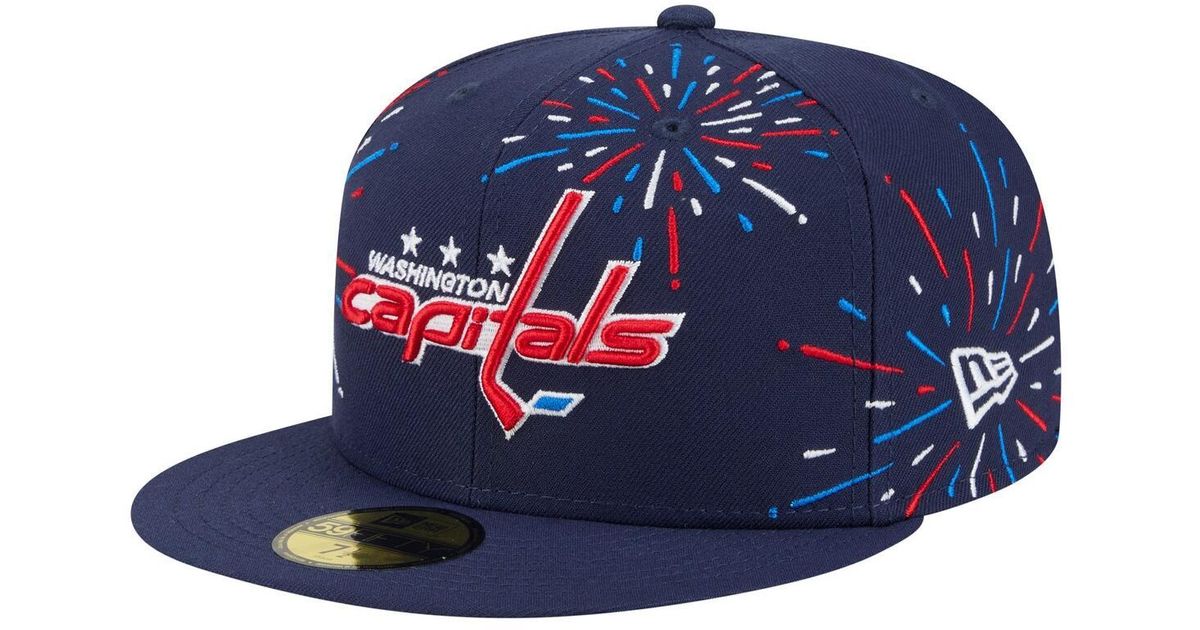 KTZ Washington Capitals Americana Fireworks 59fifty Fitted Hat in Blue ...