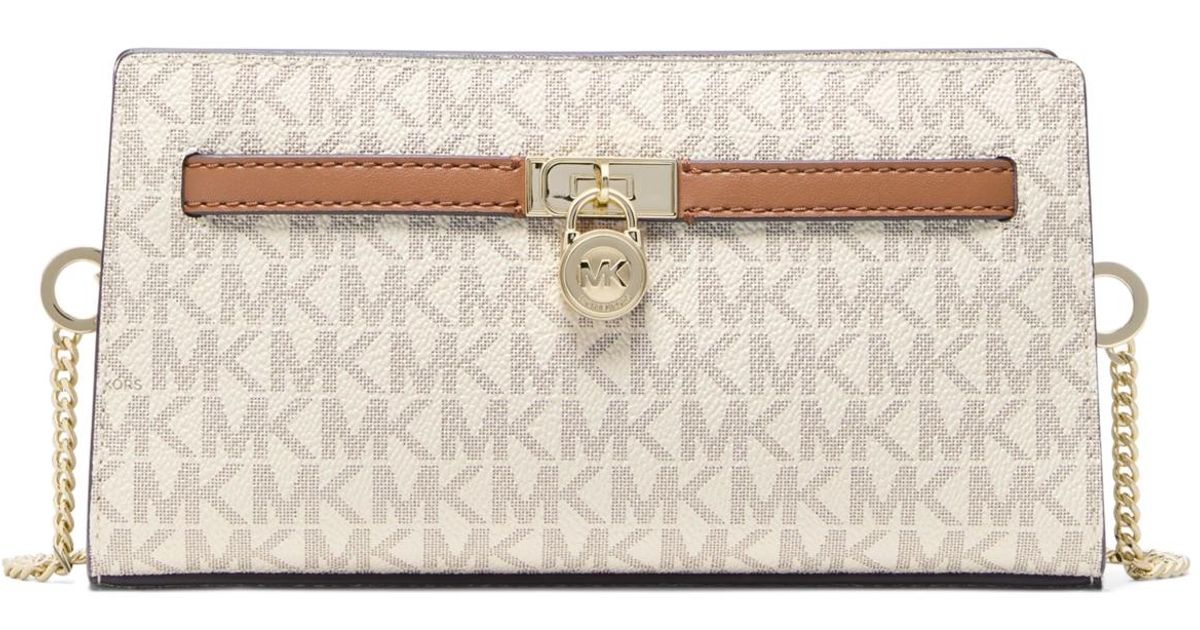 Michael Kors Hamilton Small Logo Convertible Crossbody in Natural | Lyst