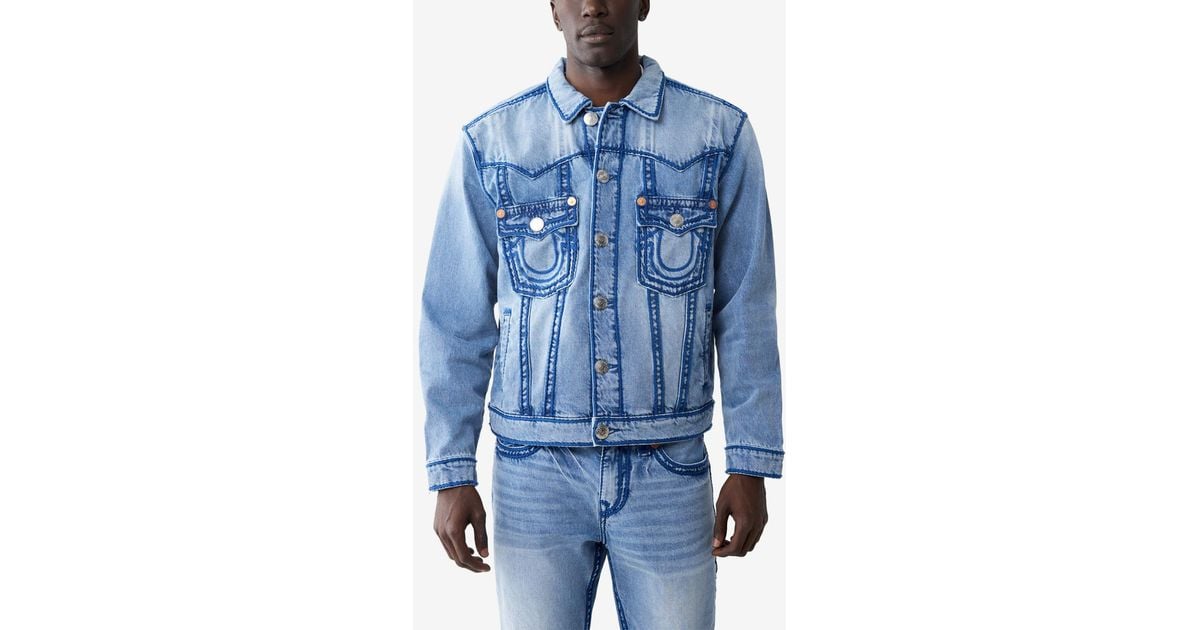 True Religion Oversize Rope Stitch Jimmy Jacket in Blue for Men | Lyst