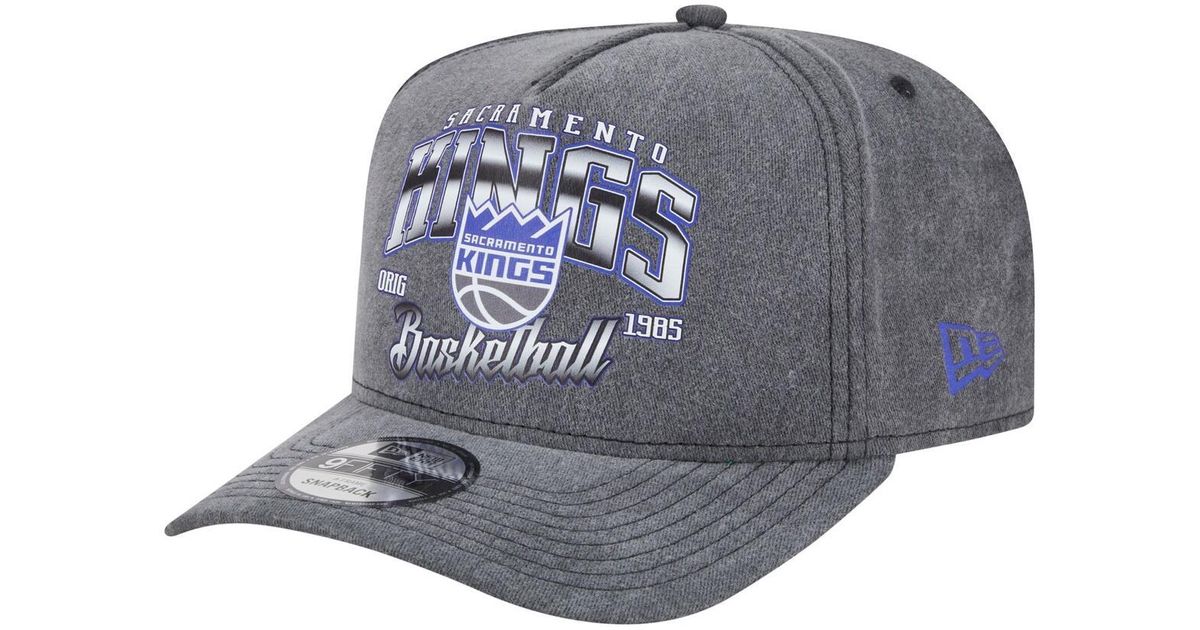 KTZ Sacramento Kings Throwback Washed Pre-curved 9fifty Snapback Hat in ...
