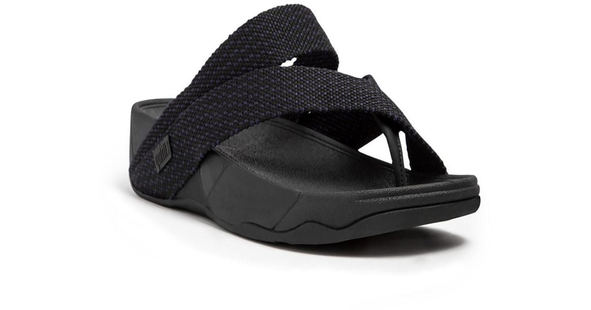 Fitflop Sling Weave Toe Post Sandals in Black for Men | Lyst