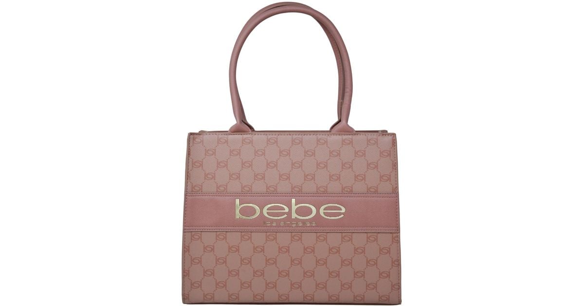 Bebe Serena Monogram Tote Bag in Pink | Lyst