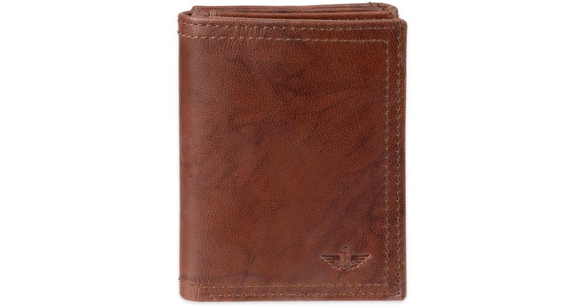 Dockers Rfid Crunch Leather Z-fold Trifold Wallet in Brown for Men | Lyst