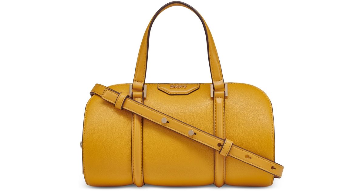 DKNY Cedar Mini Leather Satchel in Yellow | Lyst