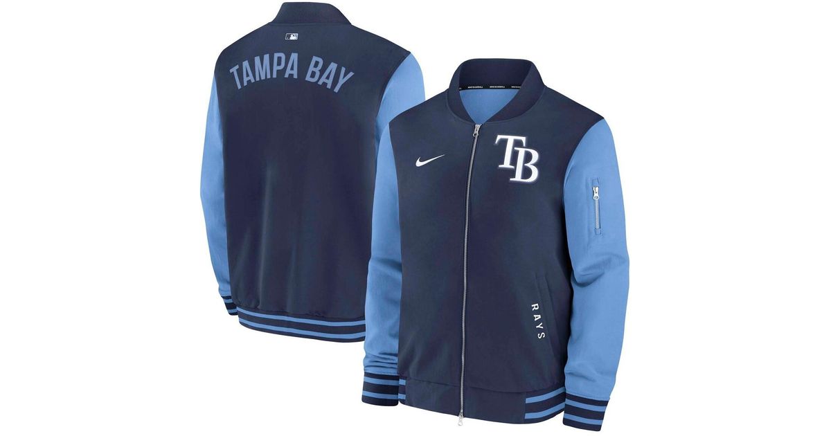 Nike Navy/light Blue Tampa Bay Rays Authentic Collection Dugout Full ...