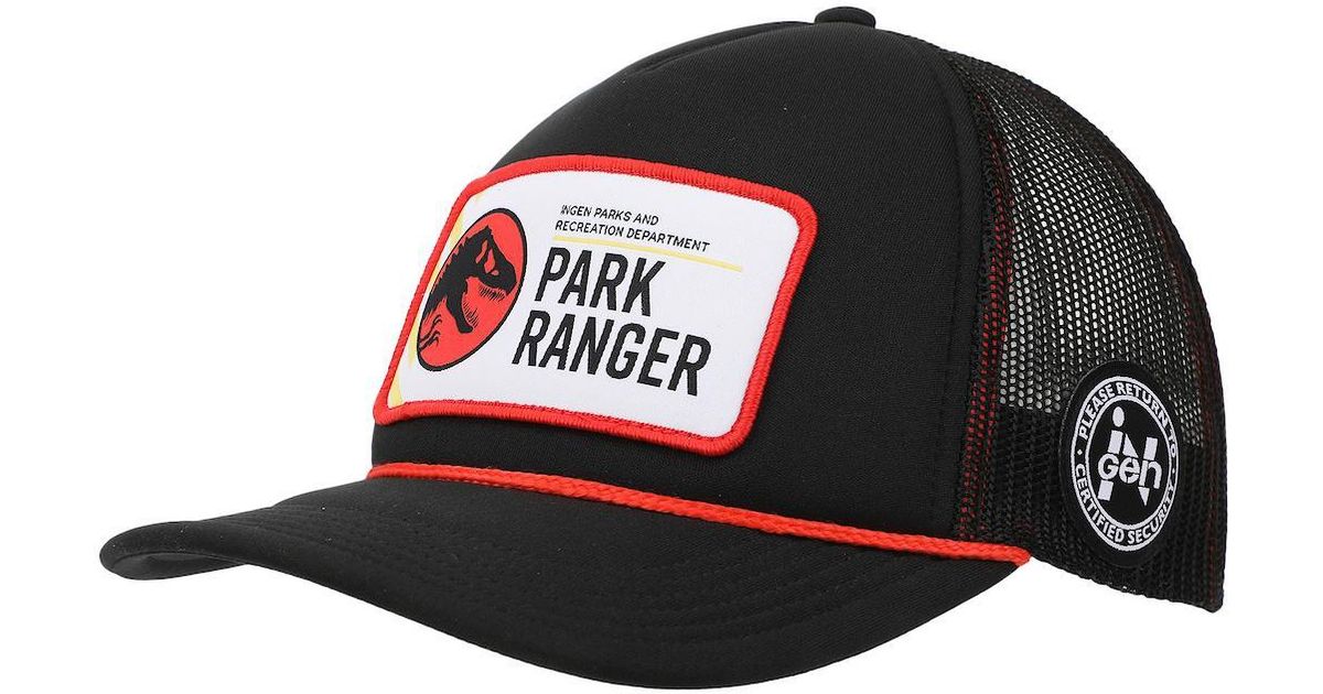 Jurassic Park Park Ranger Badge Trucker Black Hat for Men | Lyst