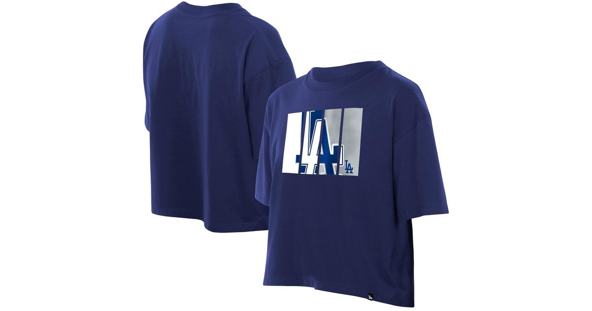 KTZ Los Angeles Dodgers Boxy Foil Logo T-shirt in Blue | Lyst