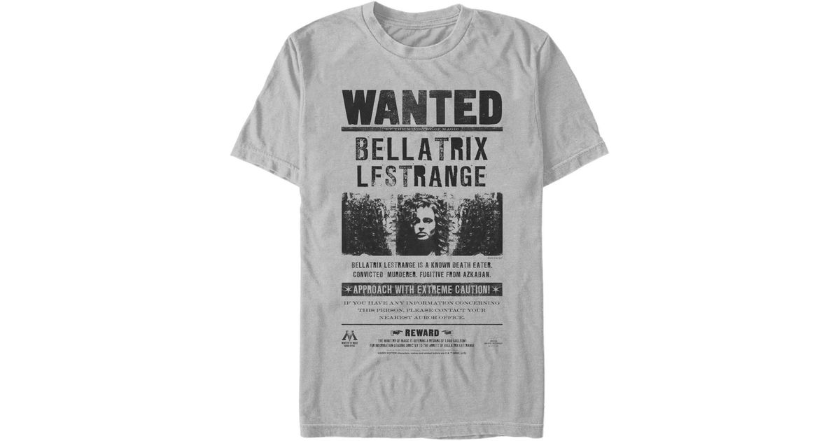 Fifth Sun Harry Potter Bellatrix Lestrange Wanted Poster Short Sleeve T ...