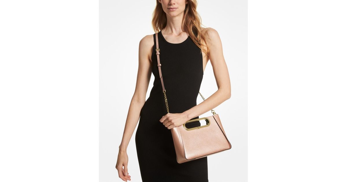 Michael Kors Michael Chelsea Large Leather Convertible Clutch in Black ...
