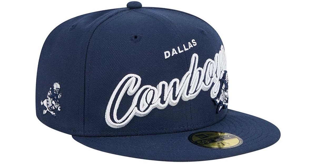 KTZ Dallas Cowboys Script Sided 59fifty Fitted Hat in Blue for Men | Lyst