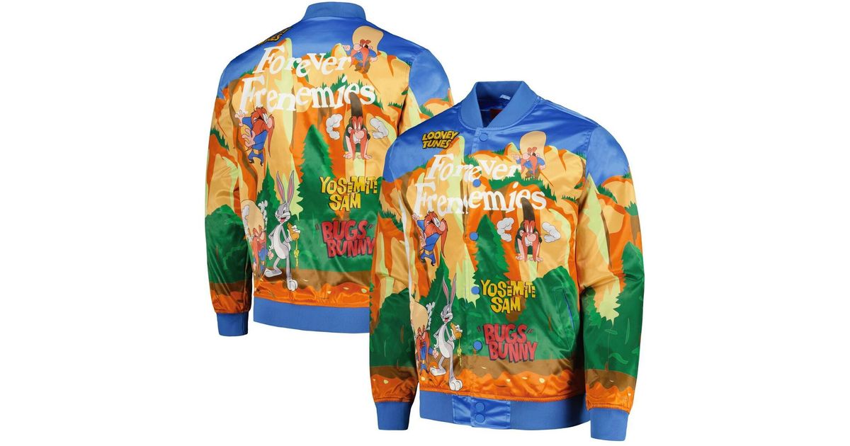 FREEZE MAX Looney Tunes Graphic Satin Full-snap Jacket in Blue for Men ...