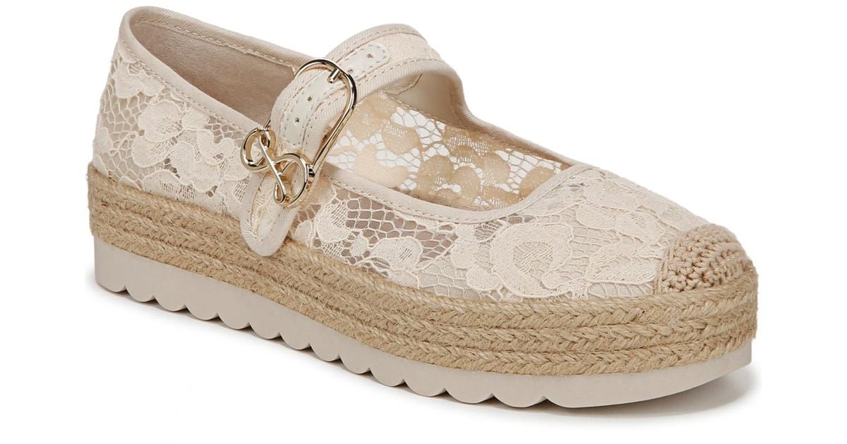 Sam & Libby Isla Mary Jane Espadrille Flats in White | Lyst