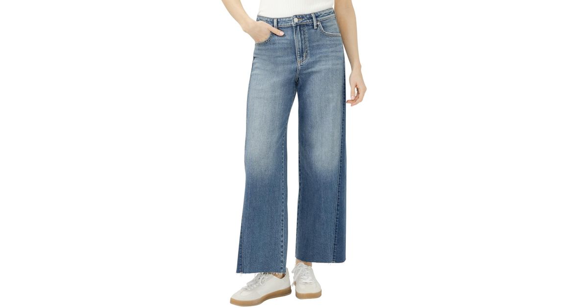 Silver Jeans Co. Isbister High Rise Two-tone Wide Leg Jeans in Blue | Lyst